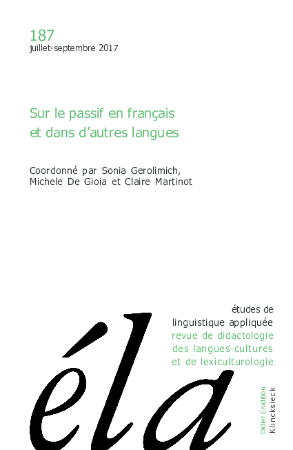 (PDF) Sur le passif en français et dans d’autres langues