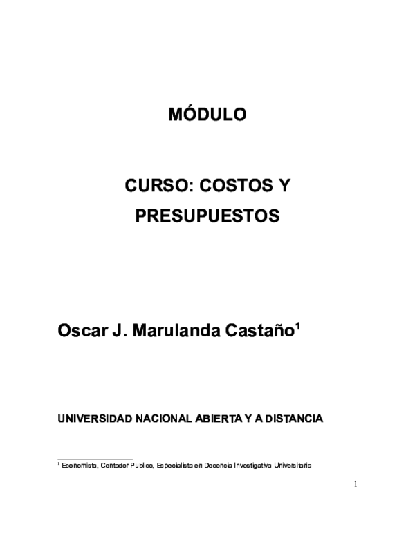 (PDF) MÓDULO CURSO: COSTOS Y PRESUPUESTOS UNIVERSIDAD NACIONAL ABIERTA ...