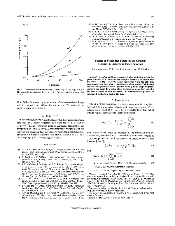(PDF) Design of stable IIR filters in the complex domain by automatic delay selection