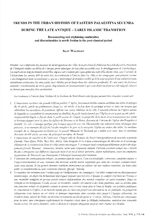 (PDF) Trends in the Urban History of Eastern Palaestina Secunda during ...