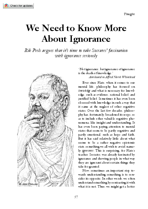 (PDF) We Need to Know More about Ignorance (in Philosophers Magazine)