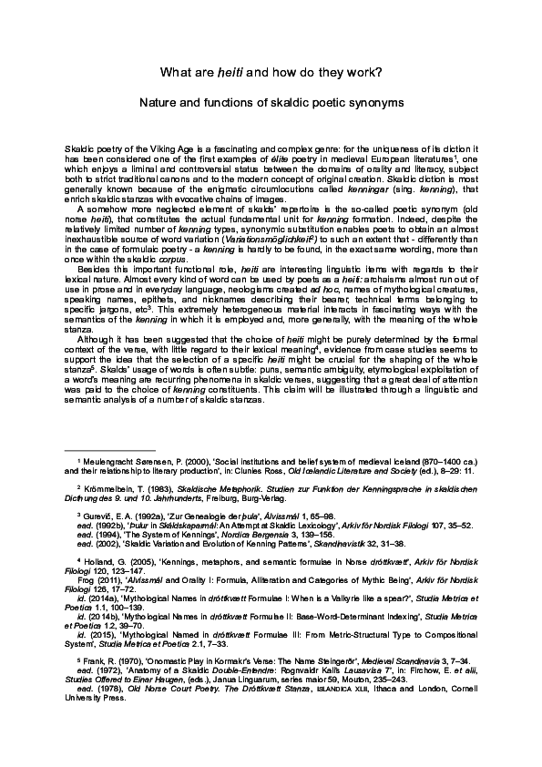 (PDF) What are heiti and how do they work? Nature and functions of ...