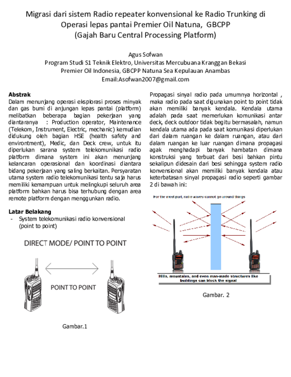 (DOC) Implementasi penerapan Radio repeater konvensional dan Radio ...