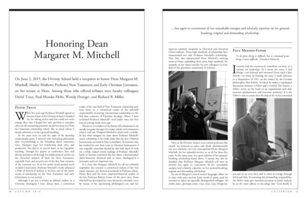 (PDF) Paul Mendes-Flohr, “Honoring Dean M. Mitchell,” Criterion, vol ...