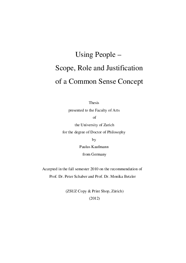 (PDF) Using People – Scope, Role and Justification of a Common Sense ...