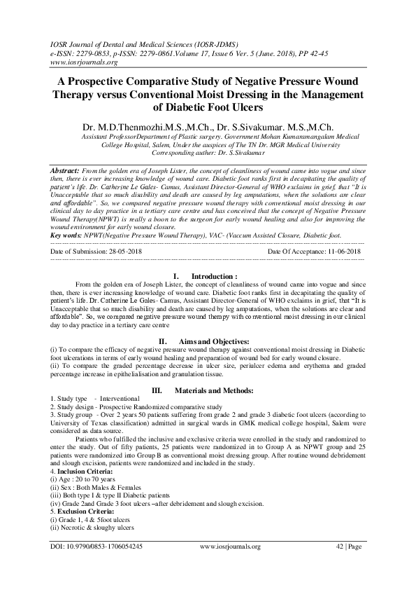 (PDF) A Prospective Comparative Study of Negative Pressure Wound ...