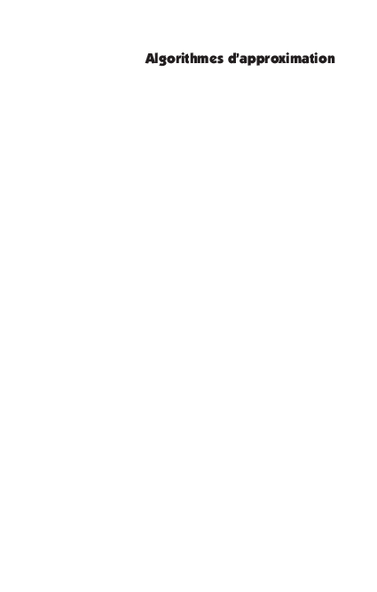 (PDF) Algorithmes d'approximation