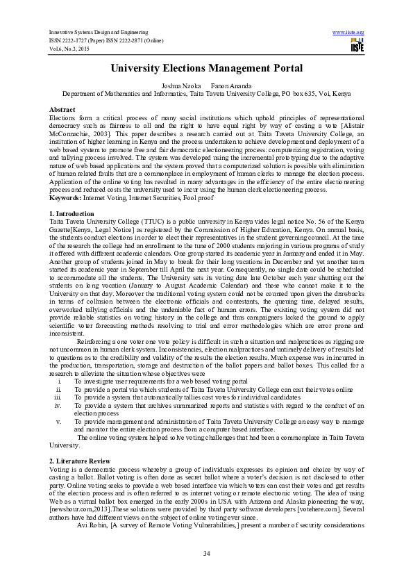 (PDF) University Elections Management Portal