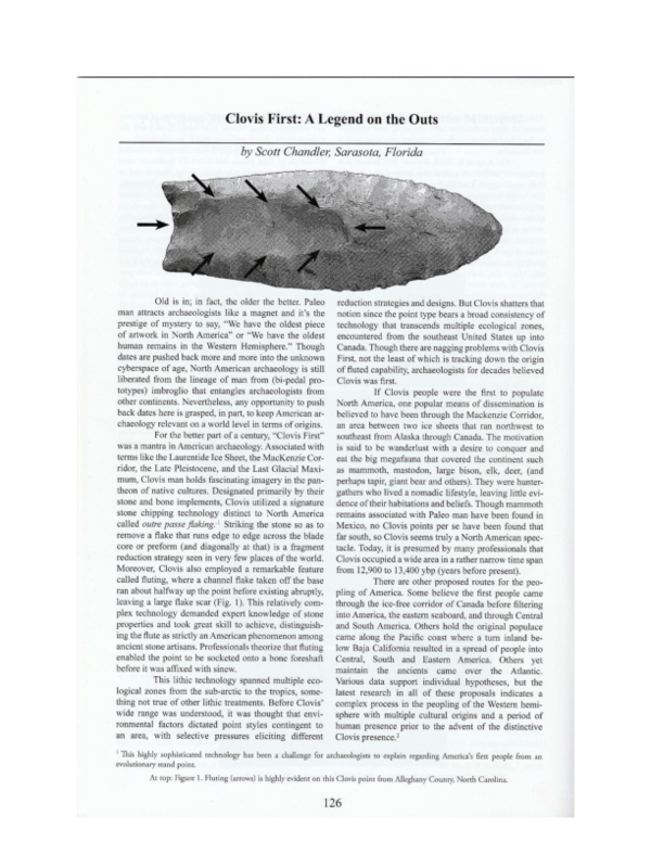 (DOC) Clovis First: A Legend on the Outs