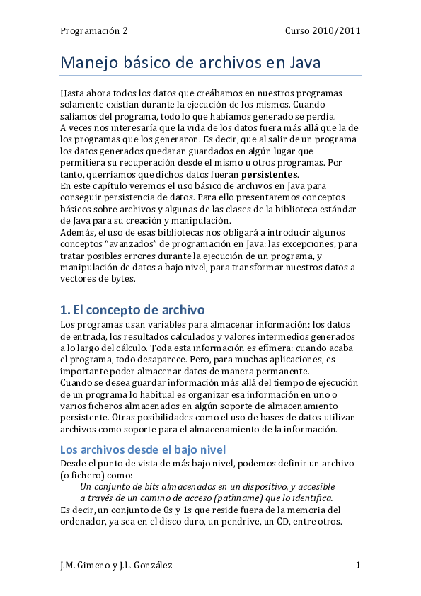 (PDF) Manejo bai81sico de archivos en java