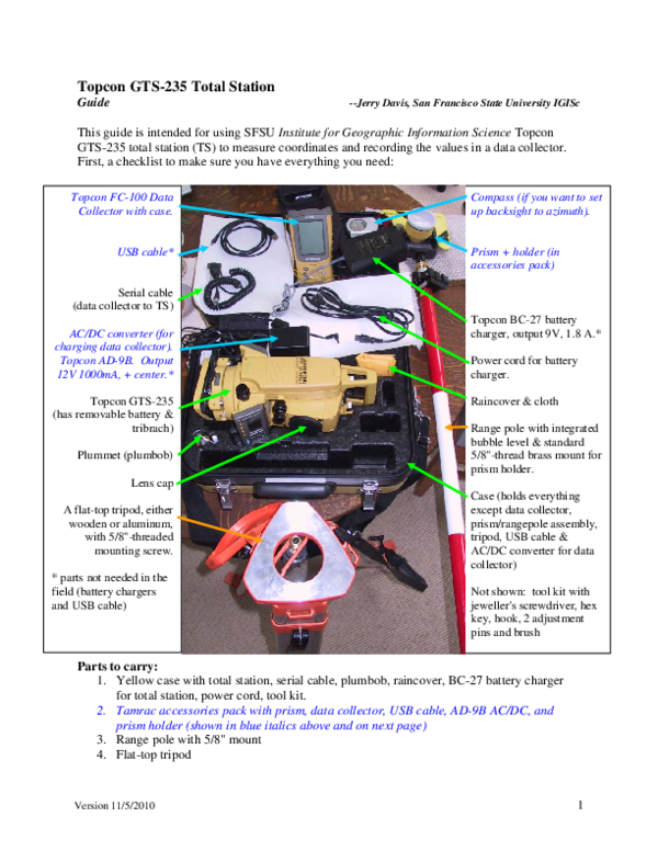 (PDF) Topcon GTS-235 Total Station Guide