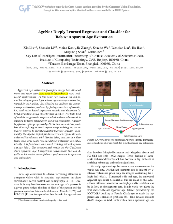 (PDF) AgeNet: Deeply Learned Regressor and Classifier for Robust Apparent Age Estimation