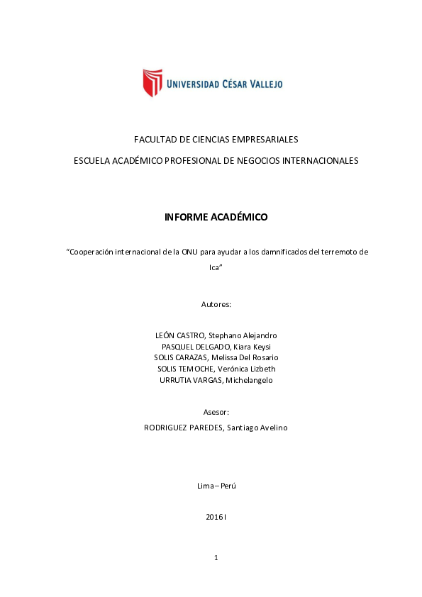 (DOC) Modelo informe académico