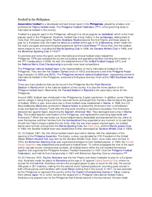 (DOC) Football in the Philippines