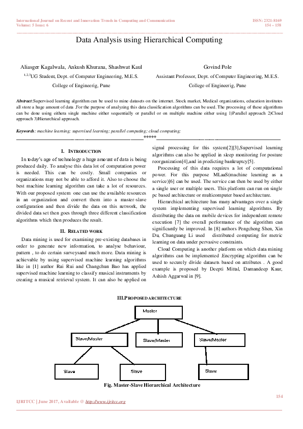 Pdf Data Analysis Using Hierarchical Computing