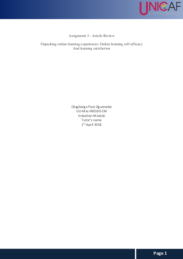 (DOC) Article review assignment