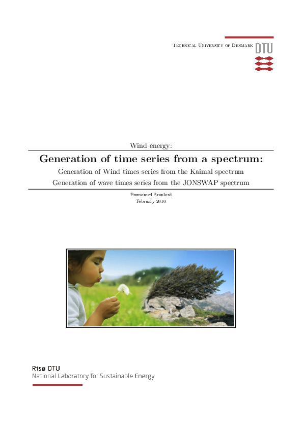 (PDF) Generation of time series from a spectrum: Generation of Wind ...