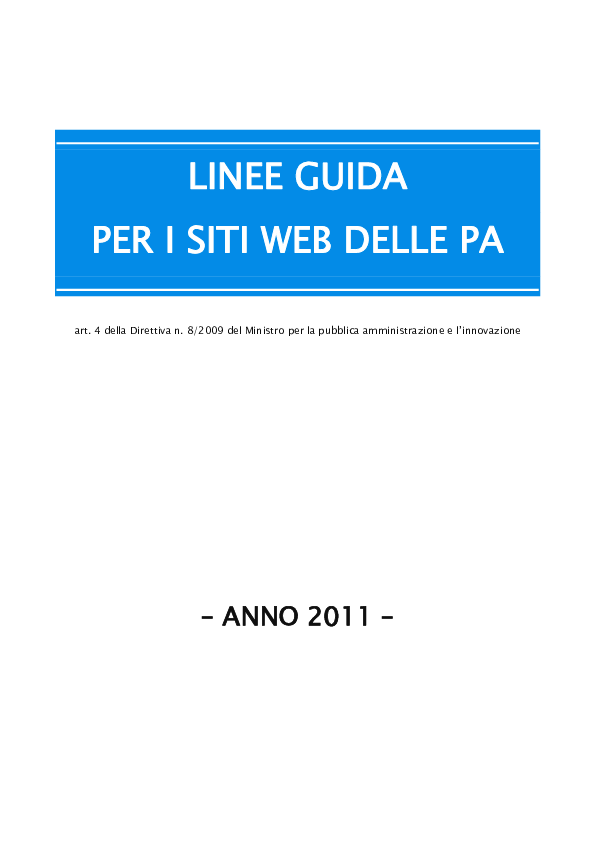 (PDF) Linee guida per i siti web della PA | Gianluigi Cogo - Academia.edu