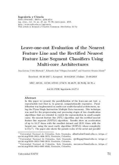 (PDF) Leave-one-out Evaluation of the Nearest Feature Line and the Rectified Nearest Feature ...