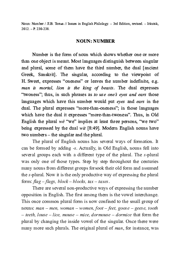 (DOC) Noun: Number.doc | Larisa Topka - Academia.edu