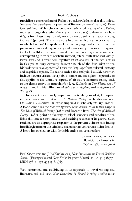 (PDF) New Directions in Travel Writing Studies (Book Review)