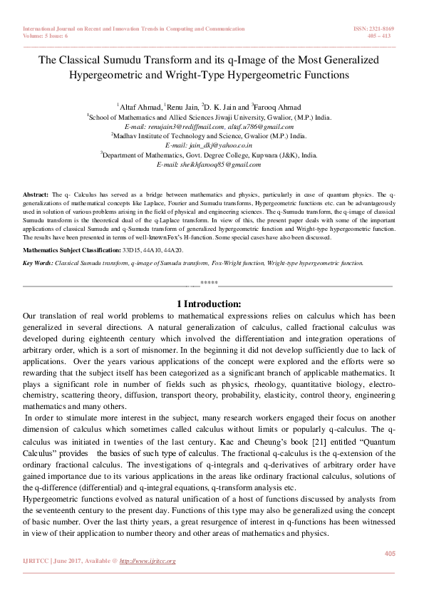 Pdf The Classical Sumudu Transform And Its Q Image Of The Most