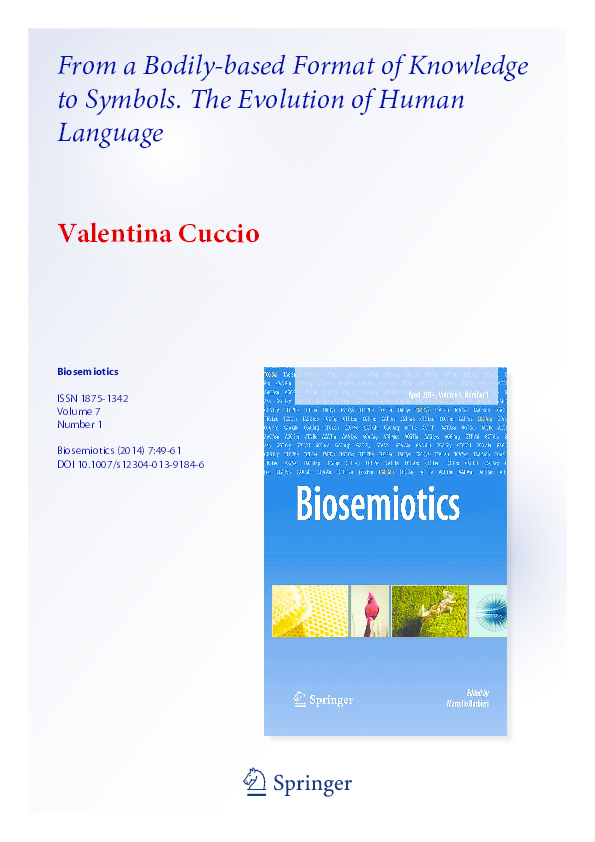 (PDF) From a Bodily-based Format of Knowledge to Symbols. The Evolution ...