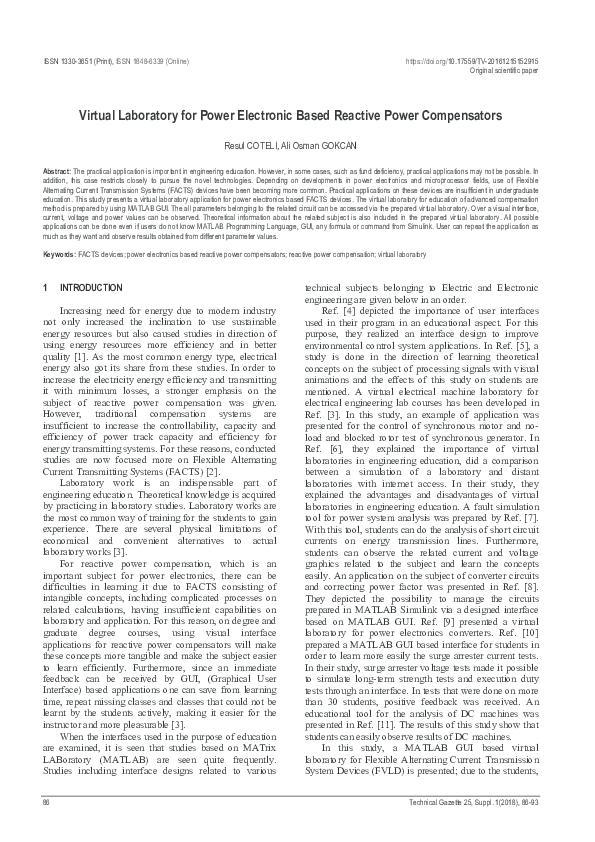 (PDF) Virtual Laboratory for Power Electronic Based Reactive Power ...