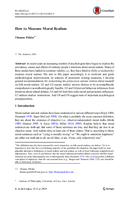 (PDF) How to Measure Moral Realism