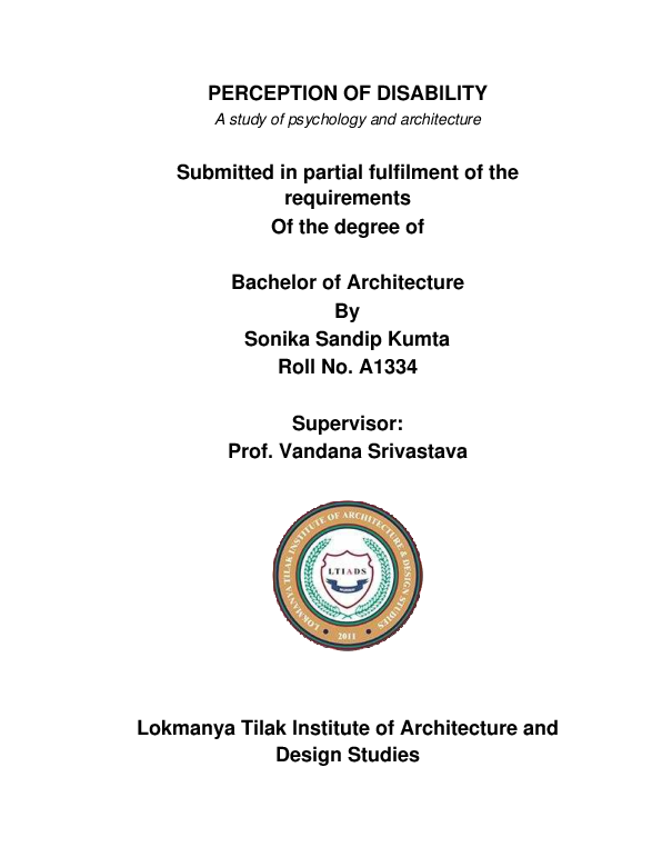 (PDF) PERCEPTION OF DISABILITY