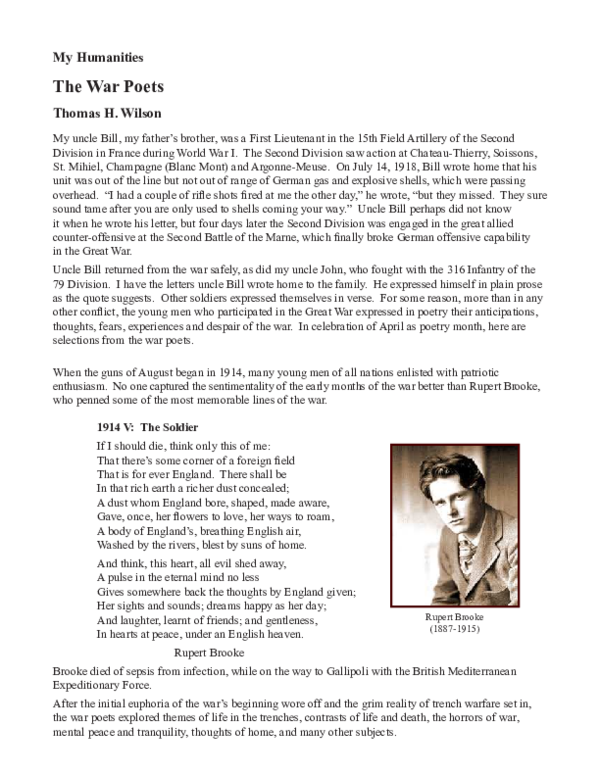 (PDF) The War Poets