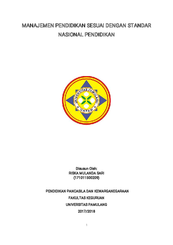 (PDF) Menejemen pendidikan sesuai standar nasional pendidikan