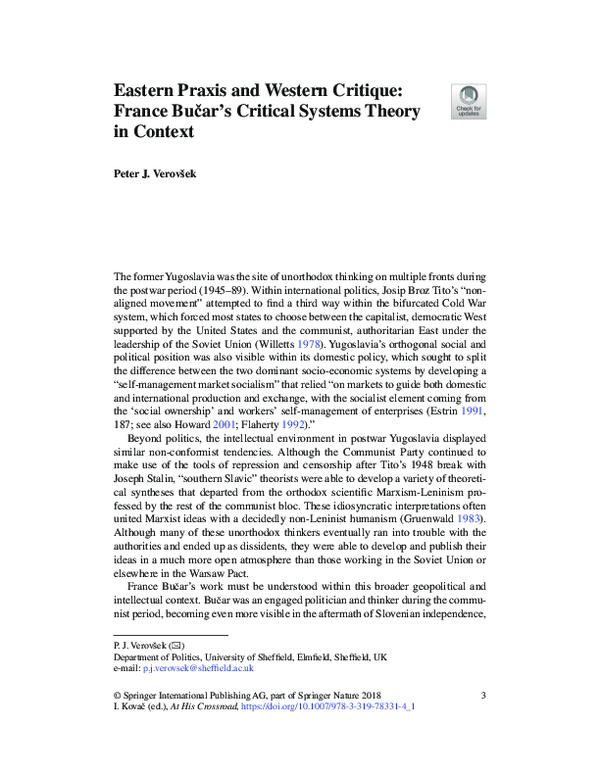 (PDF) Eastern Praxis and Western Critique: France Bučar's Critical ...