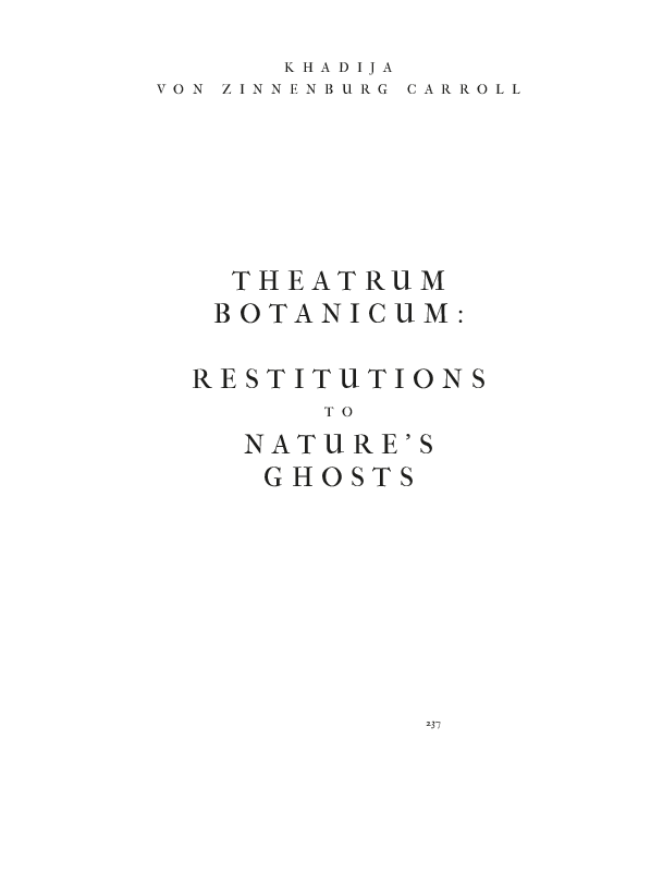 (PDF) Theatrum Botanicum: Restitutions to Nature's Ghosts | Khadija von ...