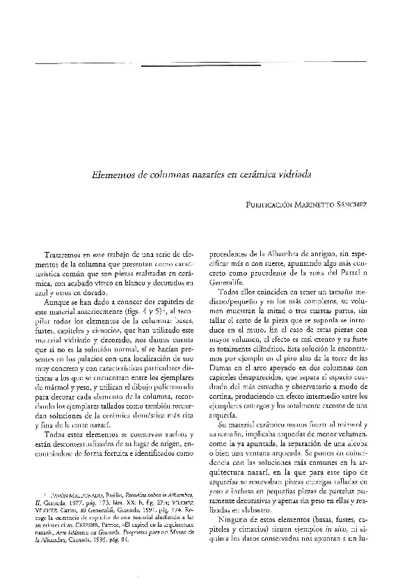 (PDF) Elementos de columnas nazaríes en cerámica vidriada