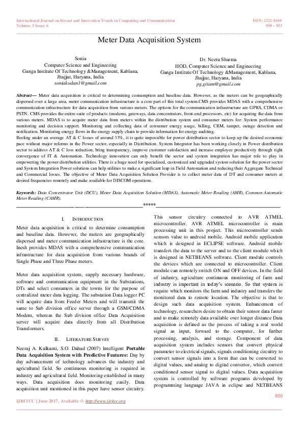 (PDF) Meter Data Acquisition System