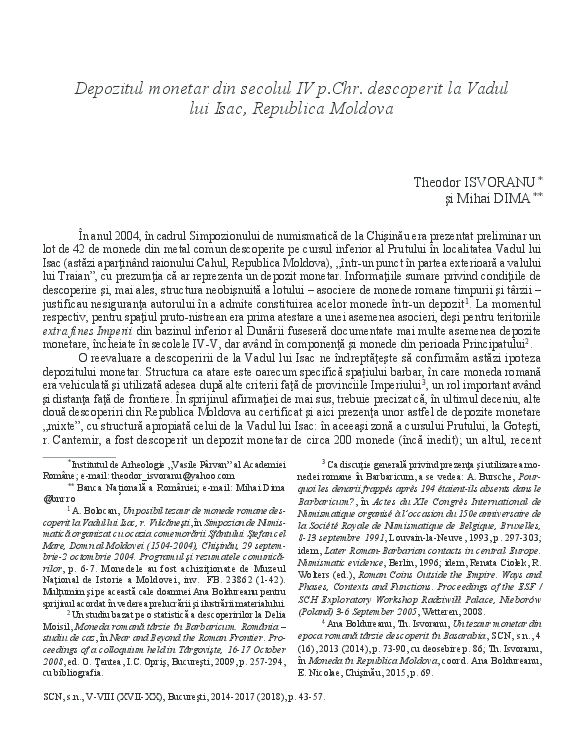 (PDF) Depozitul monetar din secolul IV p.Chr. descoperit la Vadul lui ...