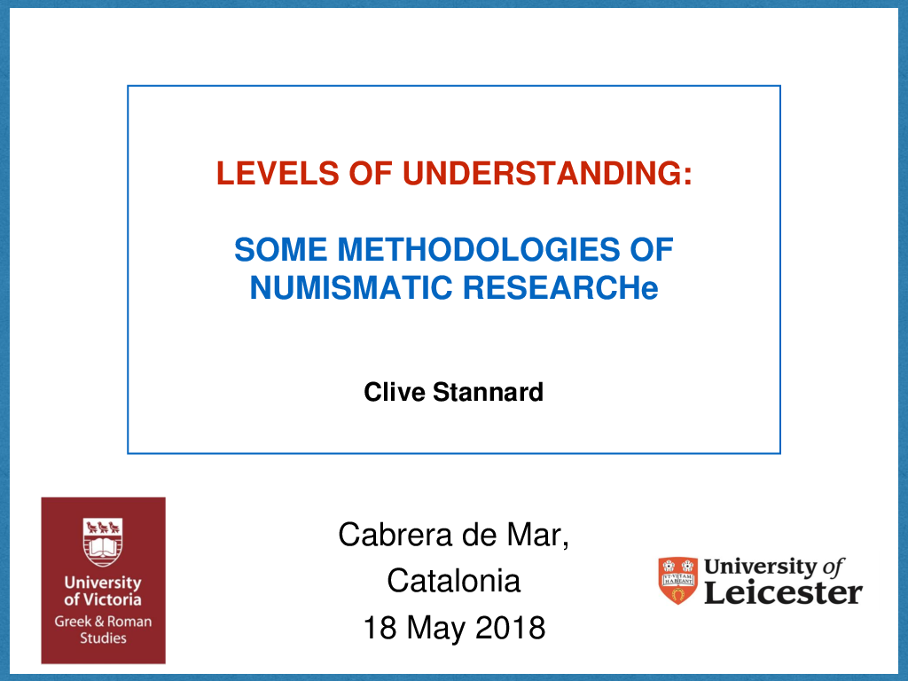(PPT) Levels of understanding: some methodologies of numismatic research