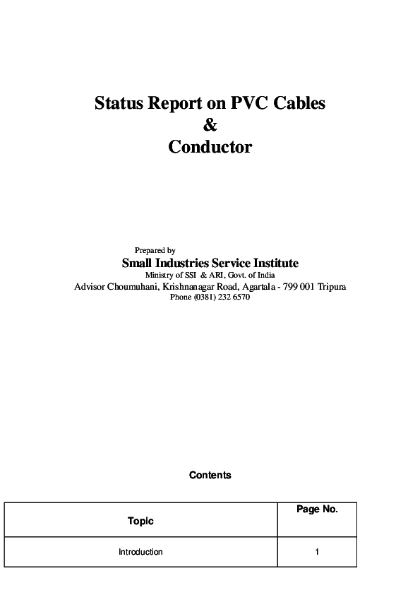 (PDF) Status Report on PVC Cables & Conductor