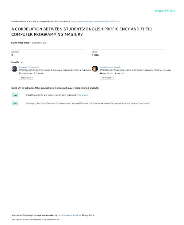 (PDF) A Correlation Between Students' English Proficiency and Their ...