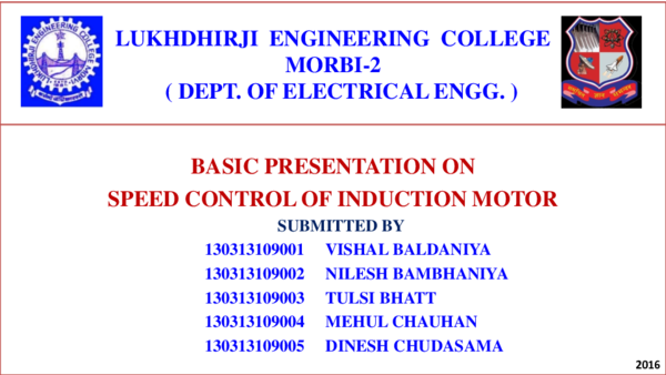 Ppt Presentation On Speed Control Of Induction Motor Nilesh