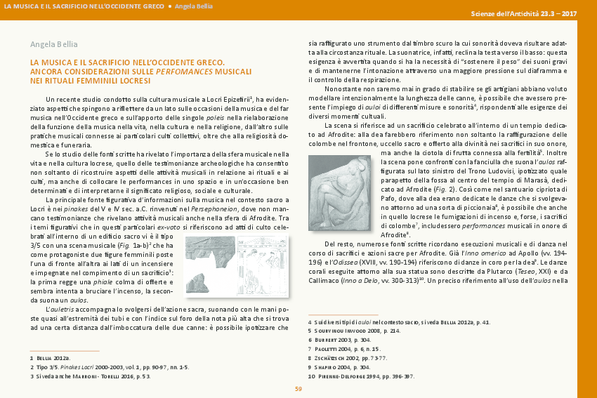 (PDF) Angela Bellia, La musica e il sacrificio nell’Occidente greco ...