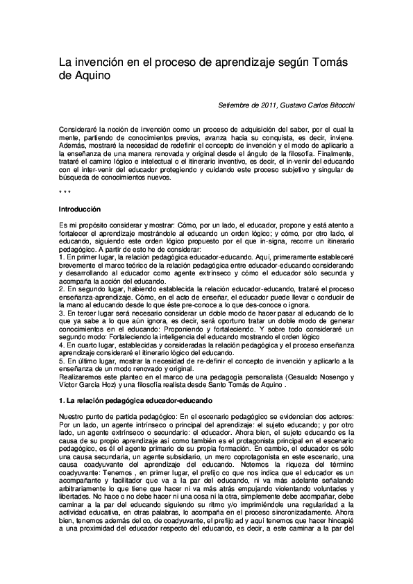 (DOC) La invención en el proceso de aprendizaje según Tomás de Aquino ...
