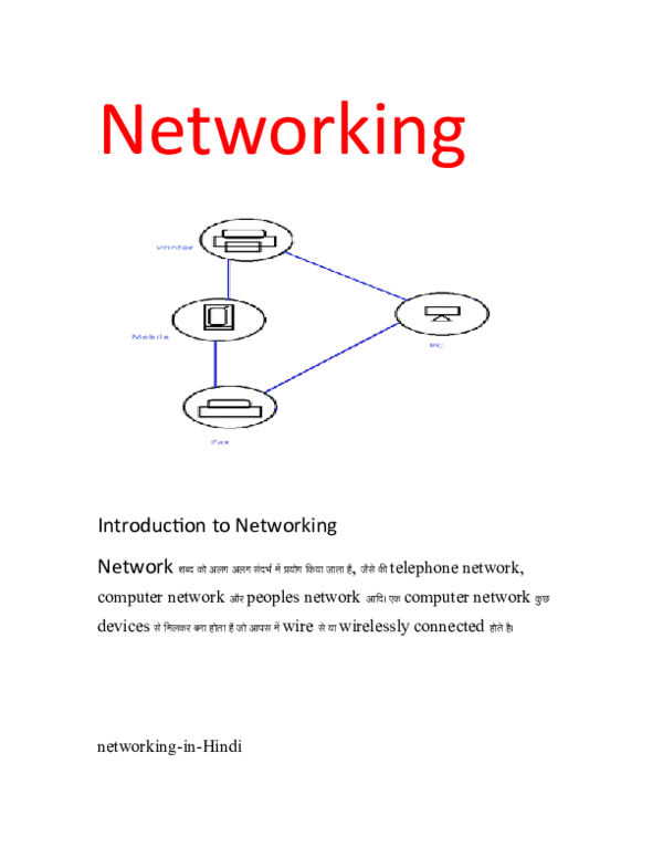 Networking Introduction To Networking