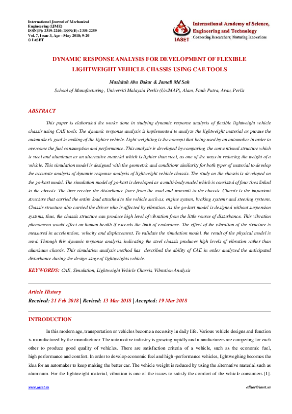 (PDF) DYNAMIC RESPONSE ANALYSIS FOR DEVELOPMENT OF FLEXIBLE LIGHTWEIGHT ...