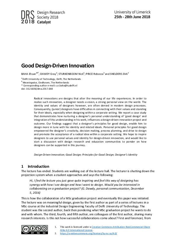 (PDF) Good Design-Driven Innovation