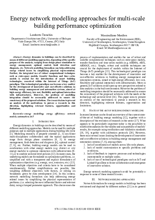 (PDF) Energy network modelling approaches for multi-scale building ...