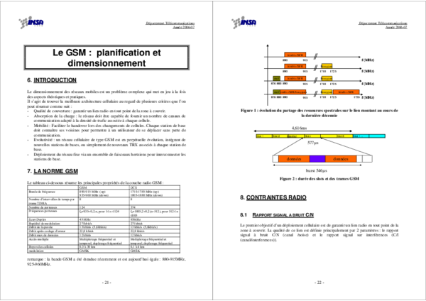 (PDF) Le GSM : planification et dimensionnement