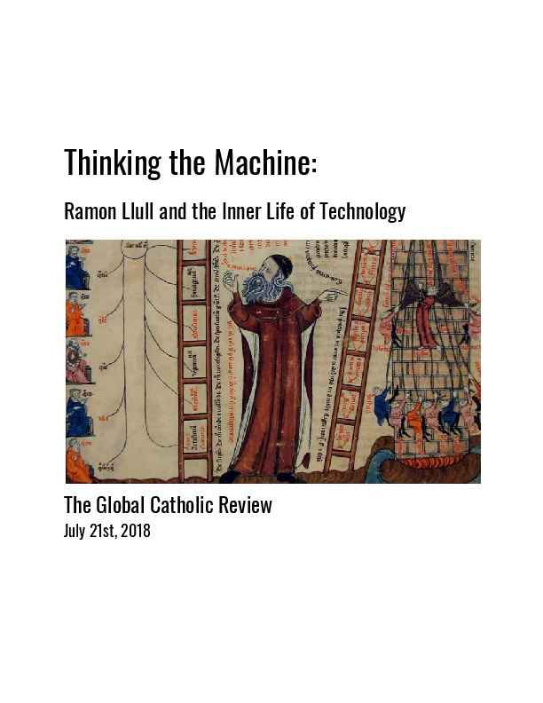 (PDF) Thinking the Machine: Ramon Llull and the Inner Life of Technology