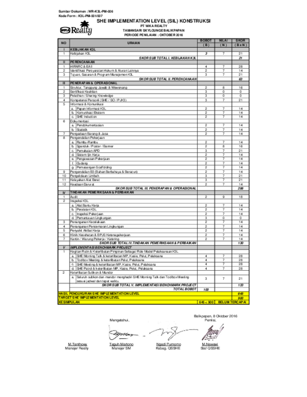 (PDF) Sumber Dokumen : WR-K3L-PM-006 Kode Form : K3L-PM-001/007 ( B ...
